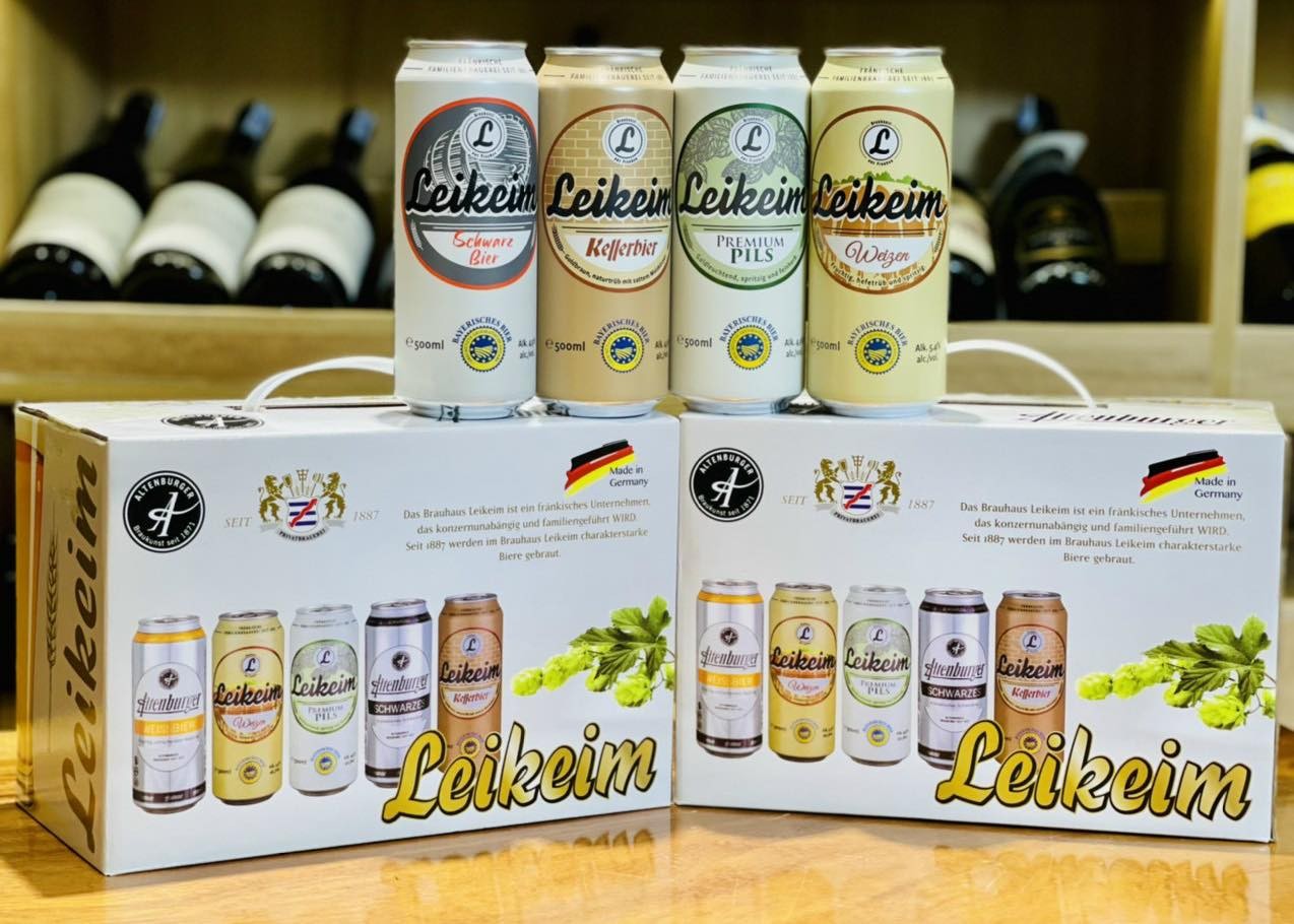 Hộp quà tết 8 lon bia Đức-lon 500 ml